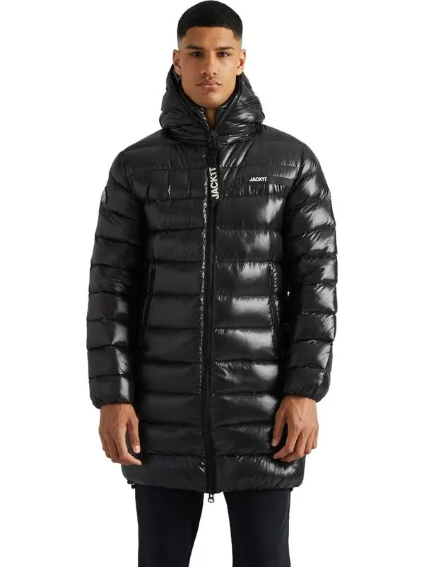 JACK1T Down Hooded Coat - Black
