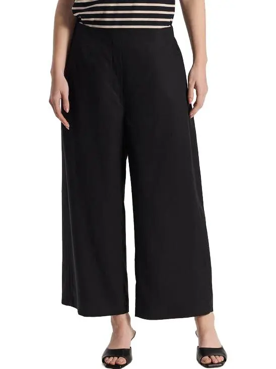 Ronen Chen Moran High Waist Midi Flowy Trousers - Black