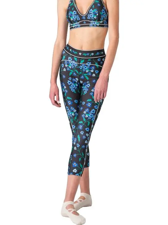 JESSIE ZHAO NEW YORK Garden Nocturne High-waisted 7/8 Leggings - Black