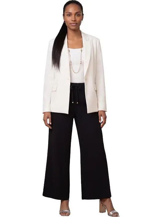 JESSICA LONDON Drawstring Wide Leg Pants - Black
