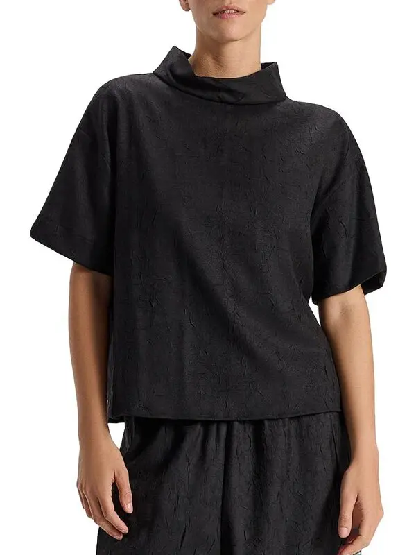 Ronen Chen Oriana Boat-neck Short-sleeved Top - Black