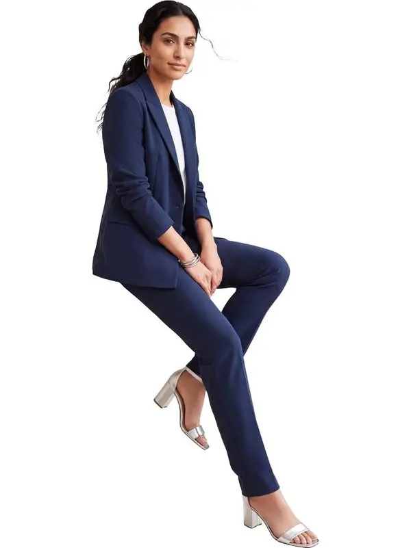 JESSICA LONDON Bi-stretch Straight Leg Pant - Navy