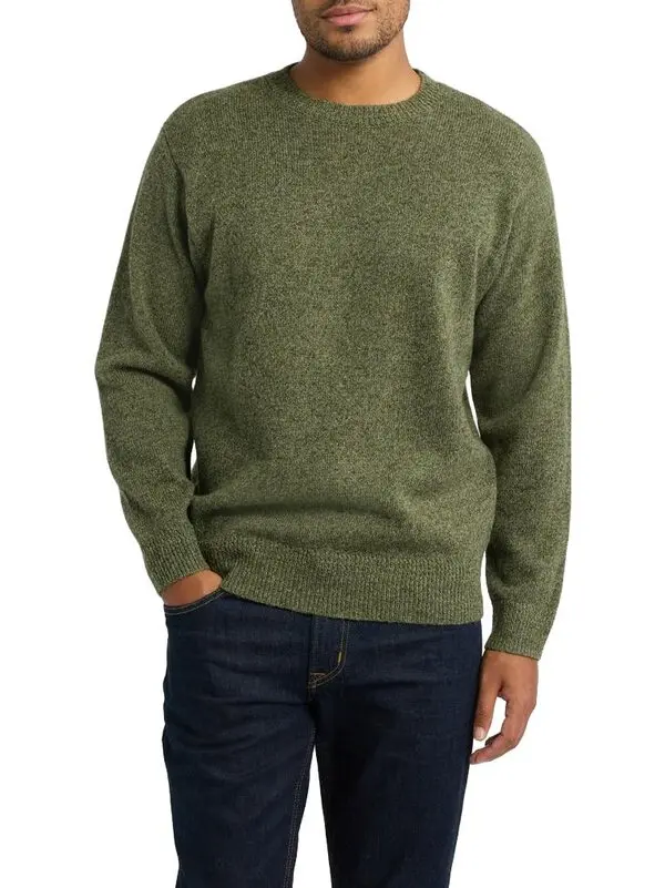 Pendleton Shetland Wool Crewneck Sweater - Olive Heather