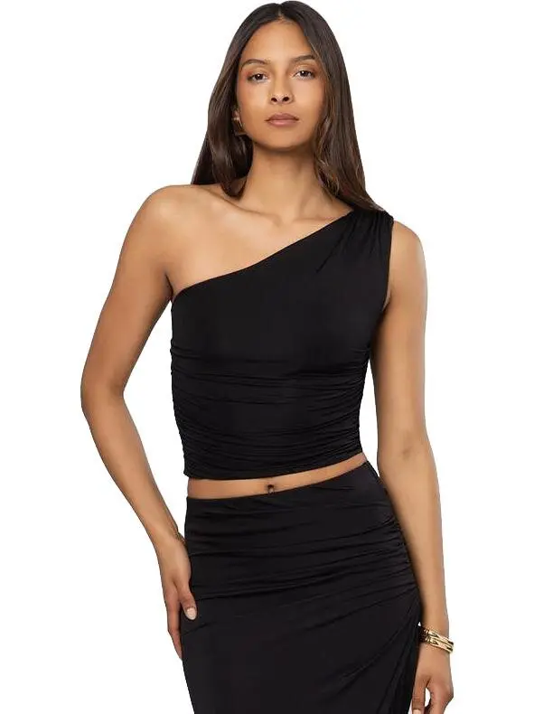 Generation Love Hadley Sheen Jersey One-shoulder Top - Black