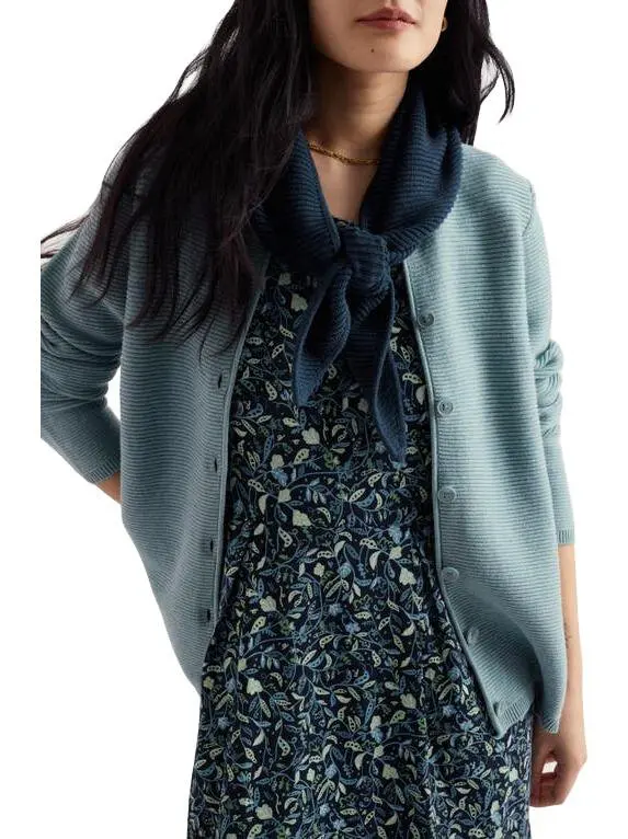 SEASALT CORNWALL Ribbed V-neck Cardigan - Limpet