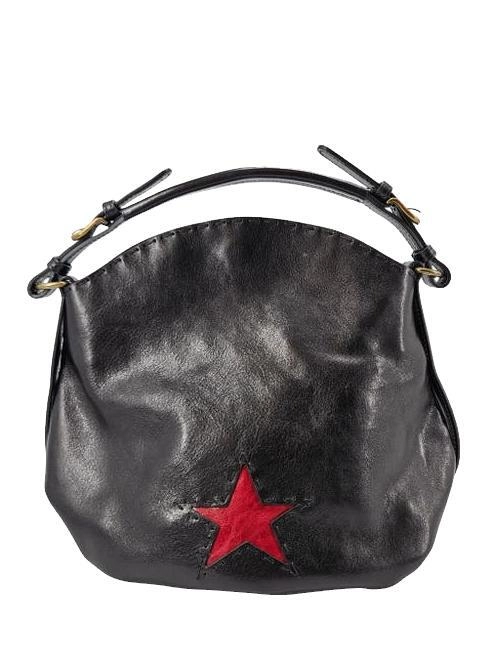 MADISON MAISON Star Embellished Leather Shoulder Bag - Black