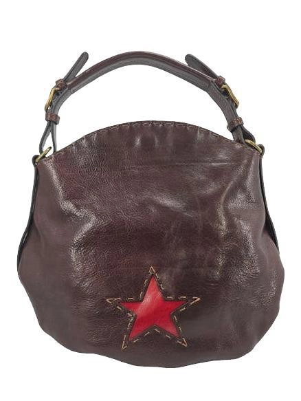 MADISON MAISON Star Embellished Leather Shoulder Bag - Brown