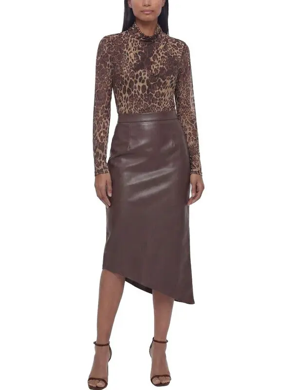AREA STARS Carter Animal Print Mock Neck Top - Leopard