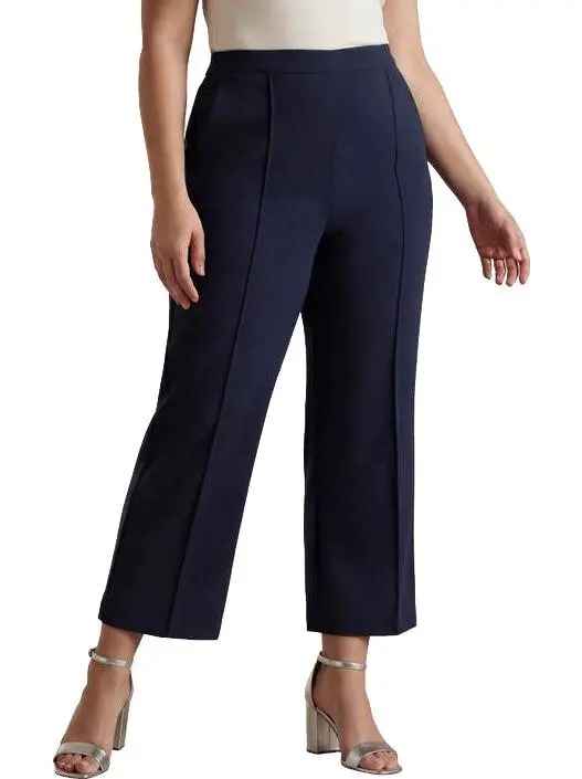JESSICA LONDON Wide-leg Crop Pant - Navy