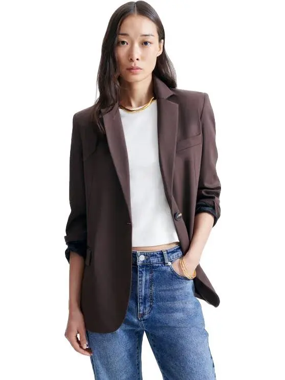 Vanessa Bruno Relaxed Fit Blazer Jacket - Chocolat