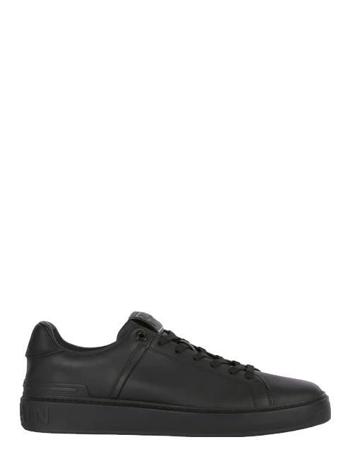 Balmain B-court Smooth Calfskin Leather Lace-up Sneakers - Black