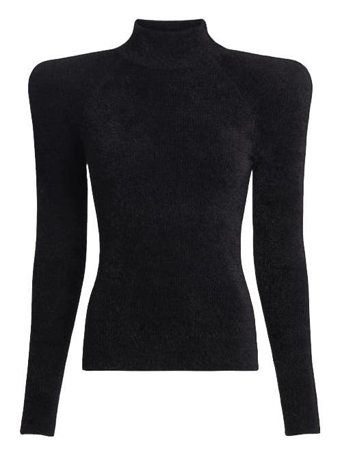 Balmain Fluffy Ribbed Knit Jumper - Black
