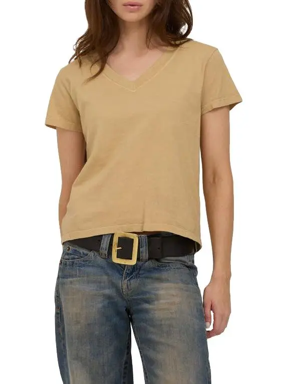 PROJECT SOCIAL T V-neck T-shirt - Camel