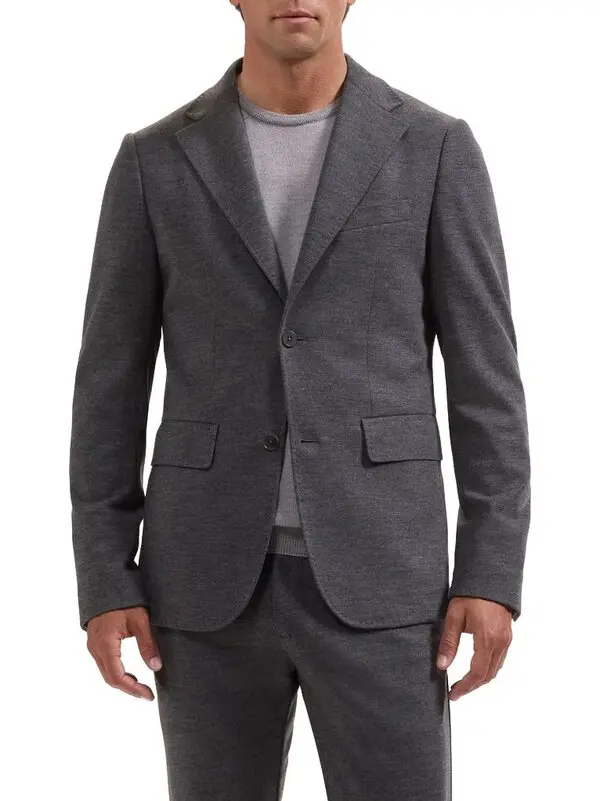 Bugatchi Two Button Wool Blend Blazer - Anthracite