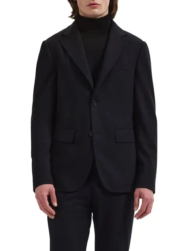 Bugatchi Two Button Wool Blend Blazer - Black