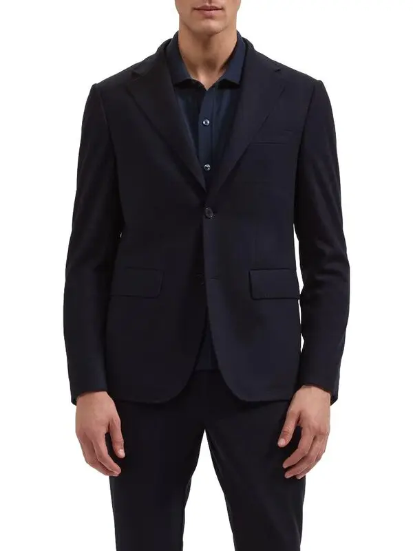 Bugatchi Two Button Wool Blend Blazer - Navy