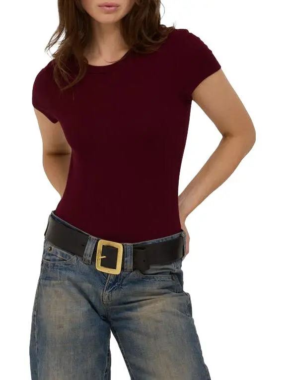 PROJECT SOCIAL T Griffith Rib Baby T-shirt - Dark Cherry