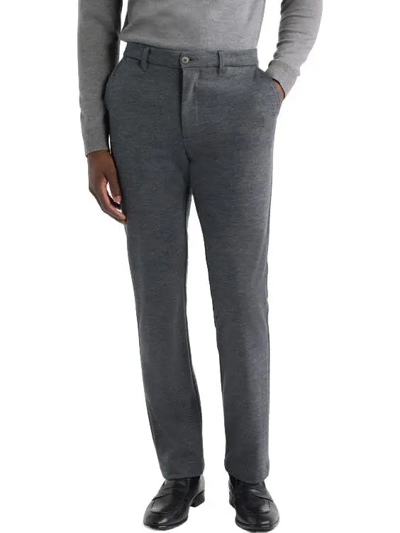 Bugatchi Flat Front Wool Blend Chino Pants - Anthracite