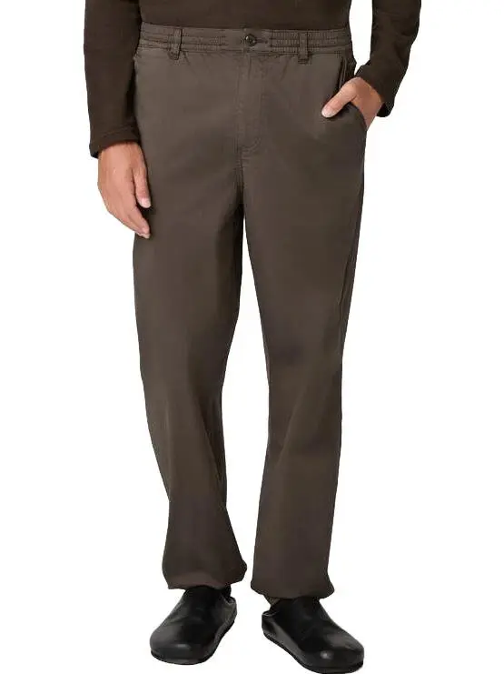 Paige Eberton Straight Leg Cotton Blend Pants - Dark Agar