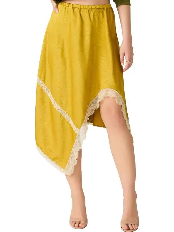 Steve Madden Sereena Lace Trim Asymmetric Skirt - Oilslick
