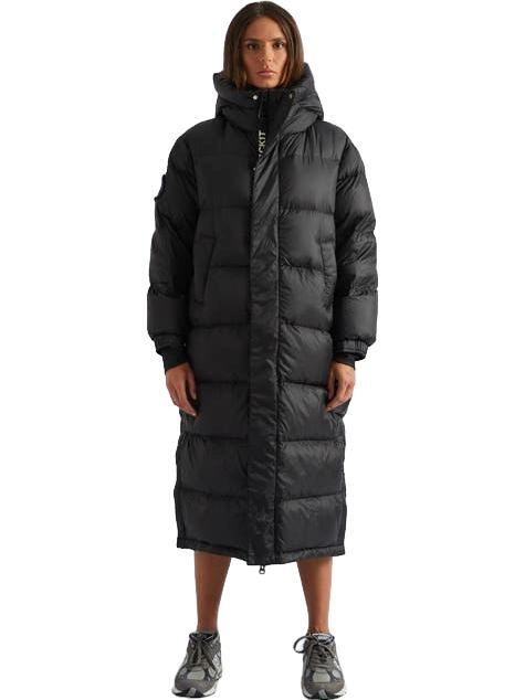 JACK1T Longline Midi Puffer Coat - Black