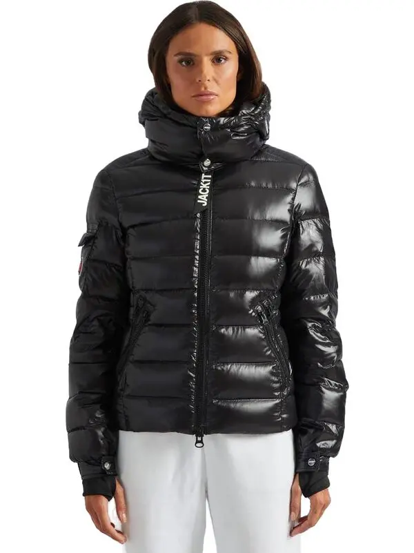 JACK1T Quilted Hooded Puffer Jacket - Black