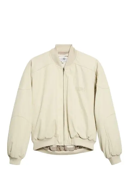 MAISON MARGIELA Cotton Twill Bomber Jacket - Ecru