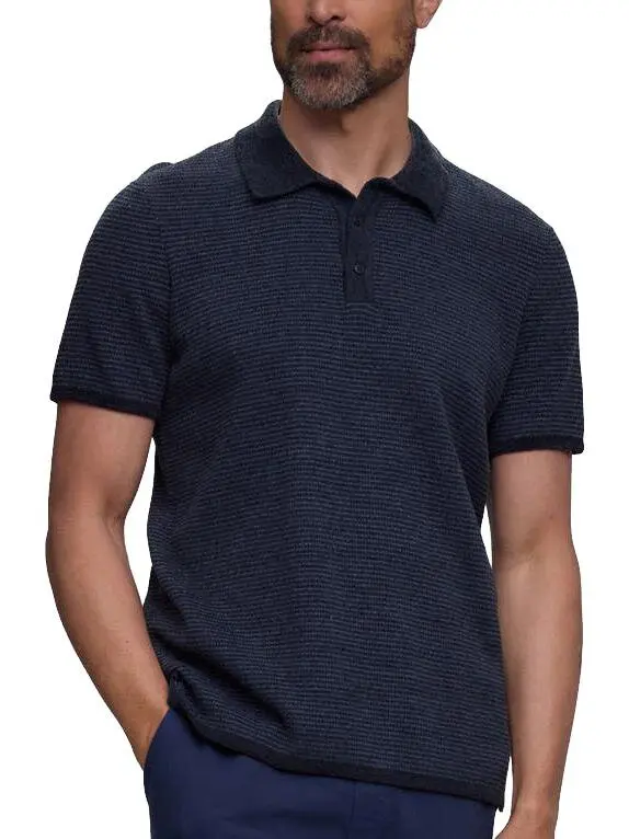 Barefoot Dreams Cozychic Ultra Lite Short Sleeve Polo - Indigo-black
