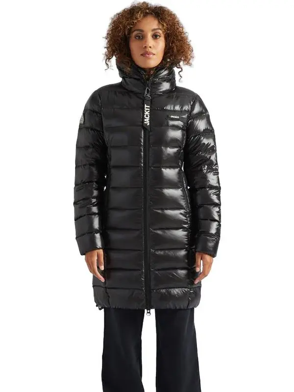 JACK1T Longline Puffer Coat - Black