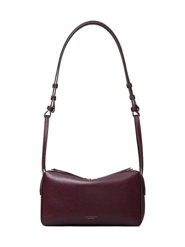 Tory Burch Perry Pebbled Leather Crossbody Bag - Dark Carmine