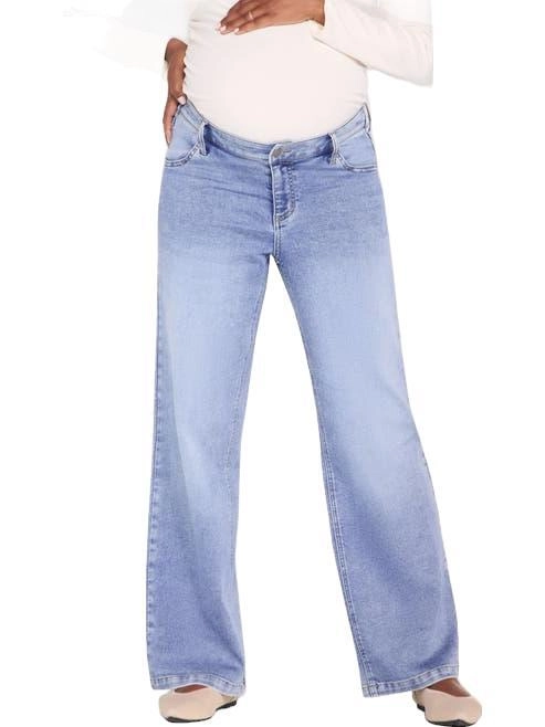 Motherhood Maternity Straight Leg Knit Denim Jeans - Sena Medium Wash