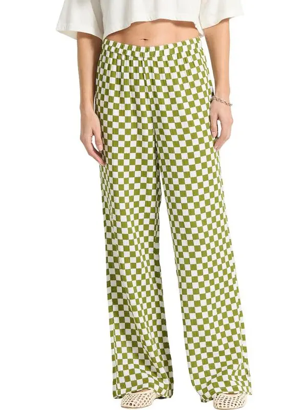 Brixton The Lola Lounge Pants - Sublime Green Checkerboard