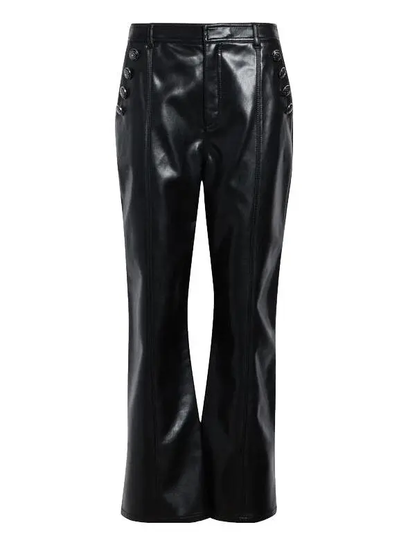 Cinq À Sept Suzette Cropped Faux Leather Flare Pants - Black
