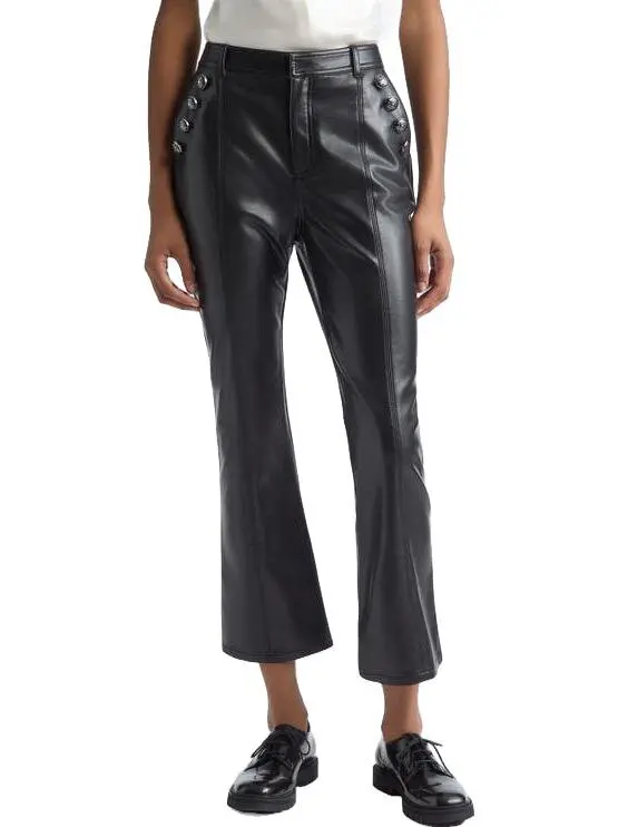 Cinq À Sept Suzette Cropped Faux Leather Flare Pants - Black