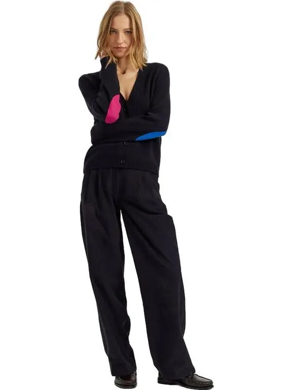 Chinti & Parker Wool-cashmere Cardigan With Contrast Elbow Patches - Navy