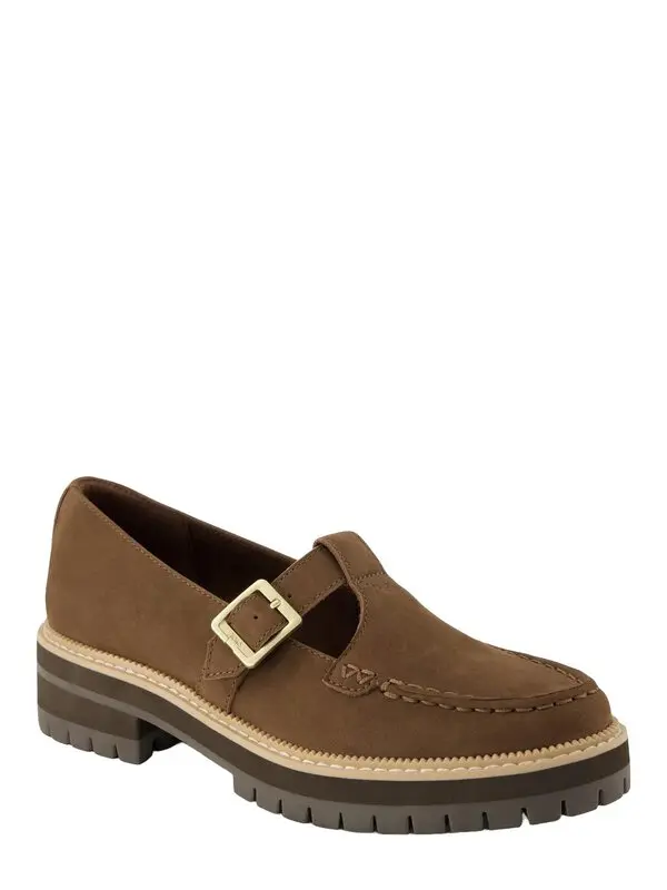 Toms Cara Mary Jane Flat - Dark Brown