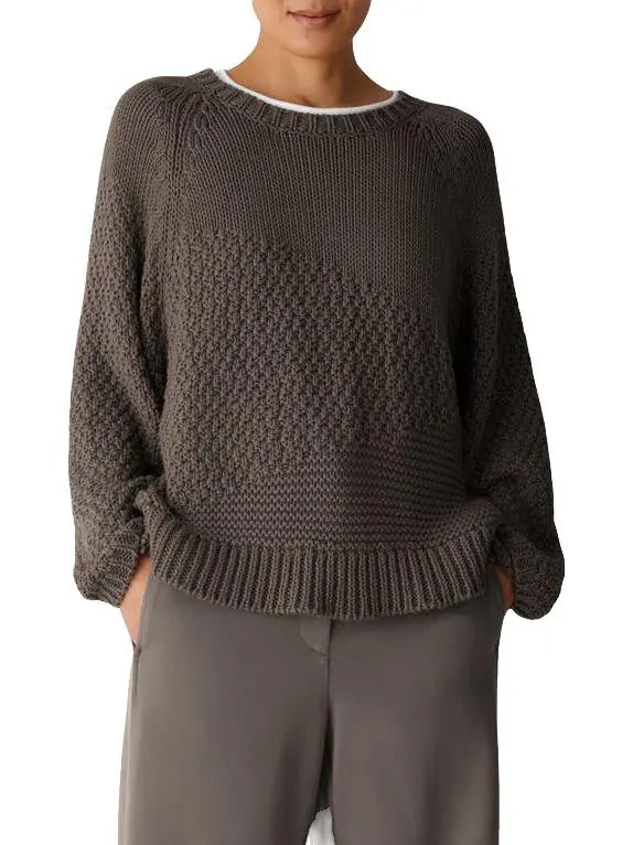 Eileen Fisher Organic Cotton Chunky Sweater - Cobblestone