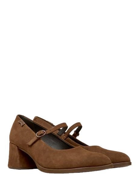 Camper Kora Leather Mary Jane With Block Heel - Medium Brown