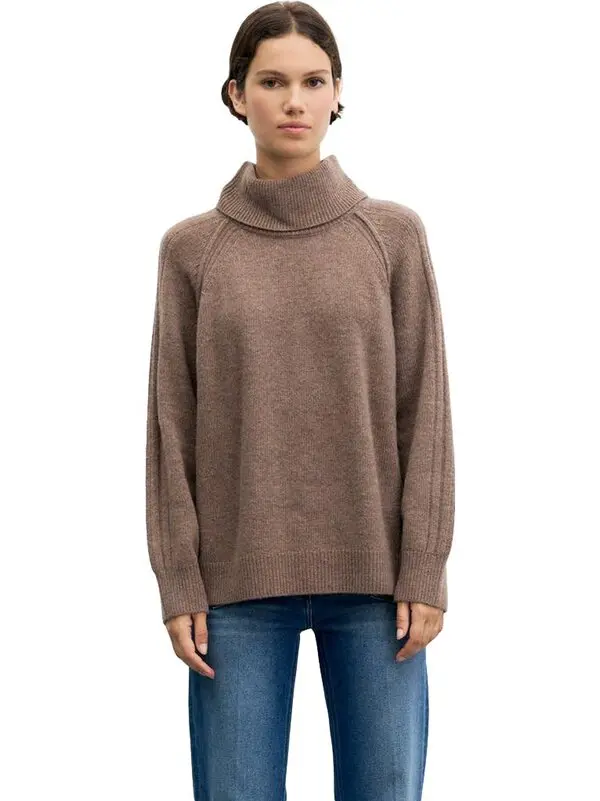 Gerard Darel Robi Wool Blend Roll Neck Sweater - Camel