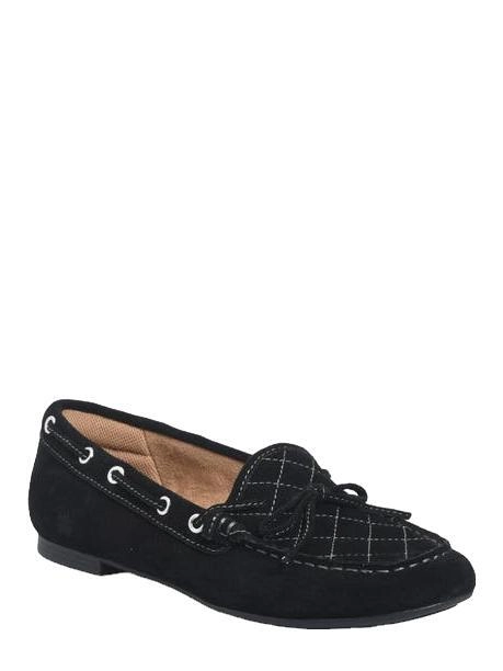 COMFORTIVA Tessie Leather Loafer - Black Suede