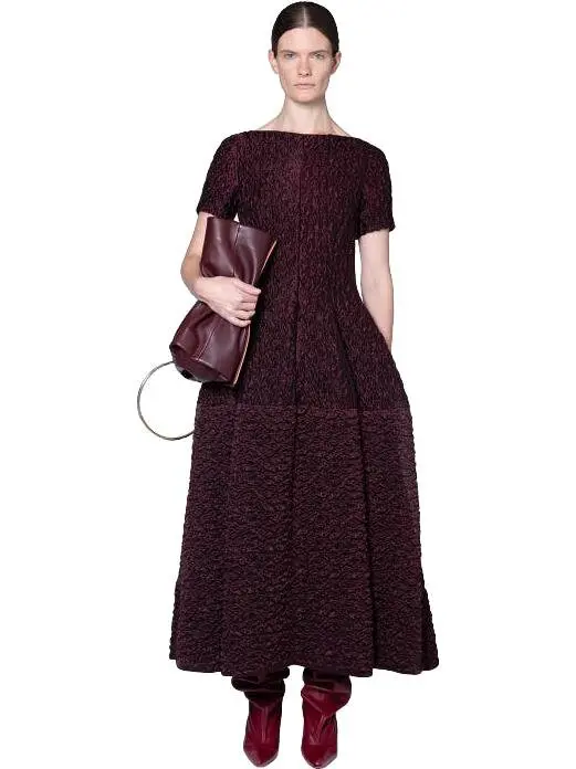 ROKSANDA Rune Sheer Cloqué Dress - Burgundy