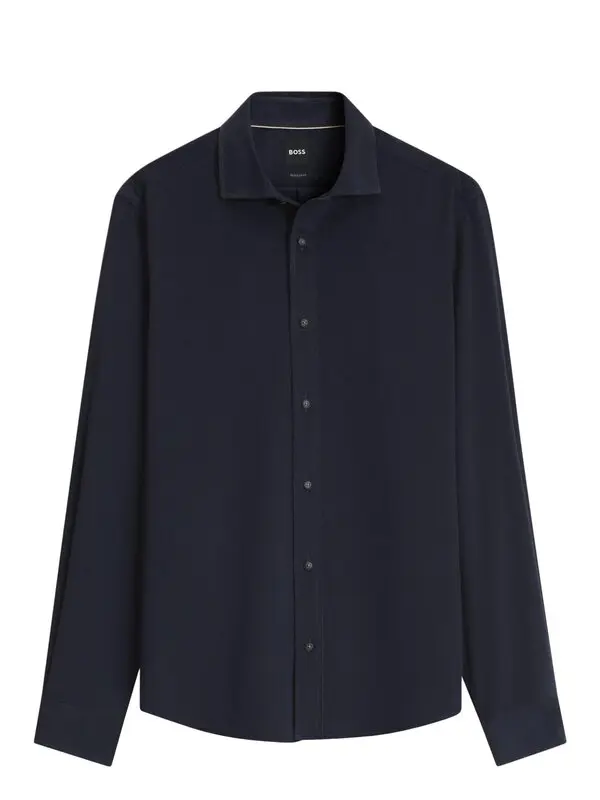 BOSS Regular-fit Shirt In Cotton Baby Corduroy - Light Blue