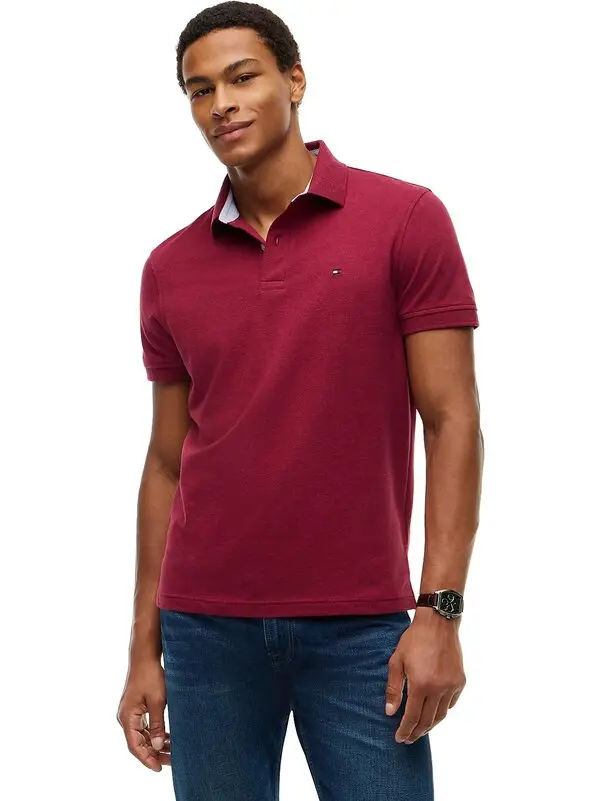 Tommy Hilfiger Regular Fit Stretch Tommy Polo - Dark Red Heather