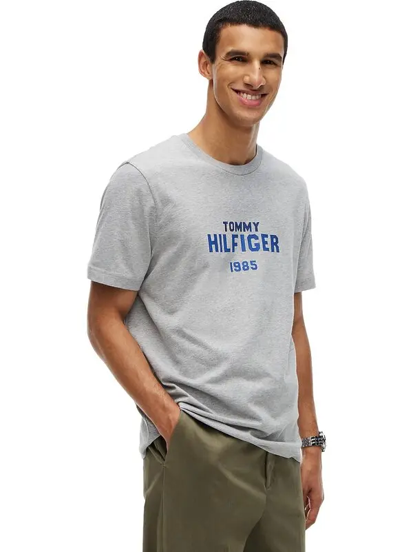 Tommy Hilfiger Classic Hilfiger Logo T-shirt - Light Grey Heather