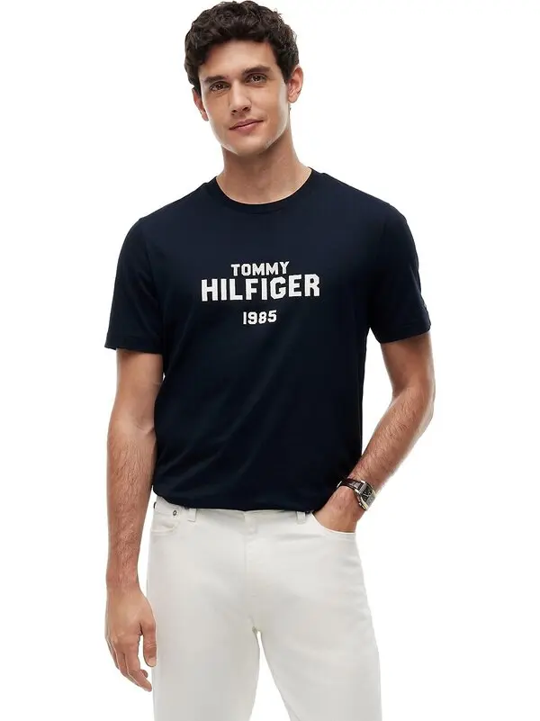Tommy Hilfiger Classic Hilfiger Logo T-shirt - Navy Blue