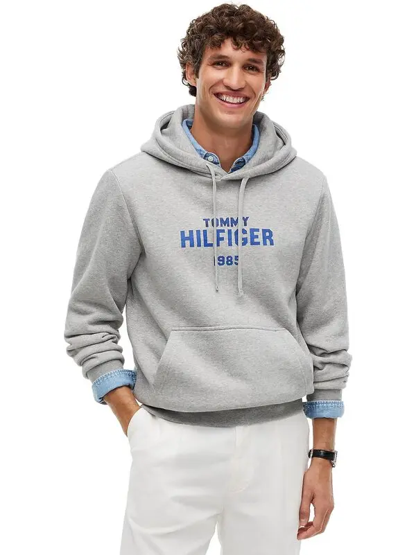 Tommy Hilfiger Classic Logo Hoodie - Light Grey Heather