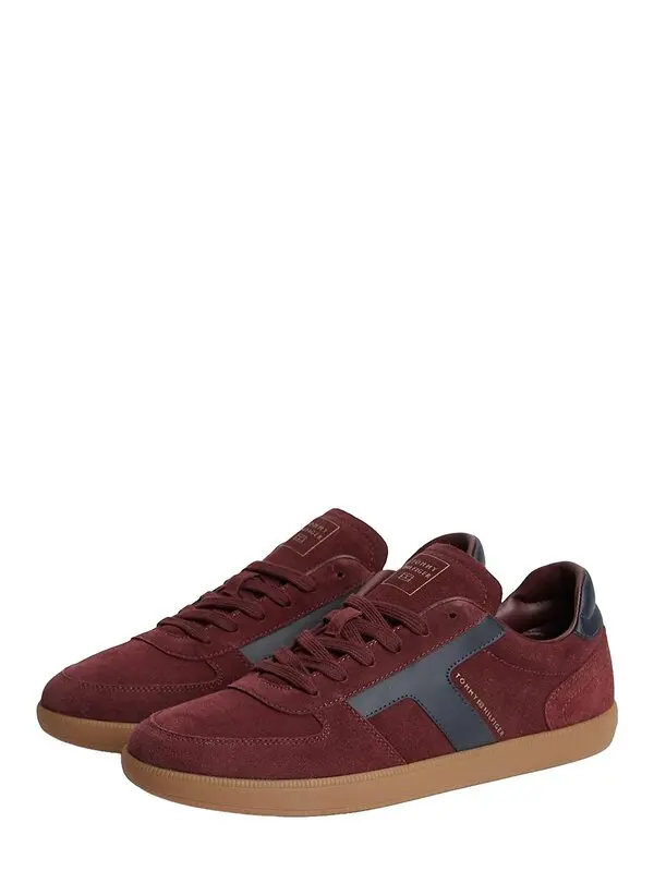 Tommy Hilfiger Tribeca Suede Skater Sneakers - Oxblood