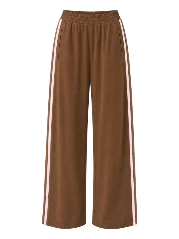 PALM COLLECTIVE Striped Track Pants - Brown