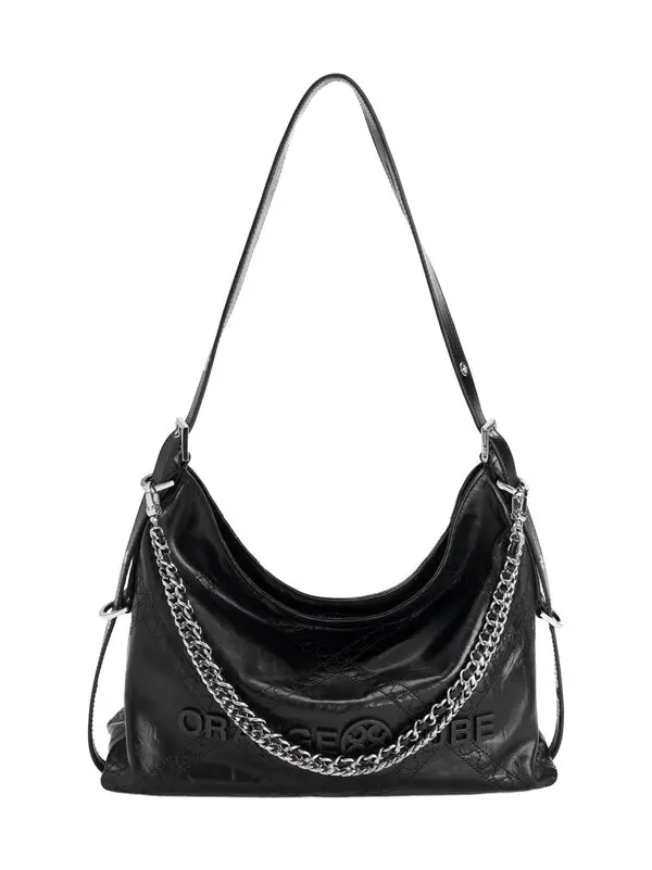ORANGE CUBE Metropolitan Chain Hobo Bag - Black