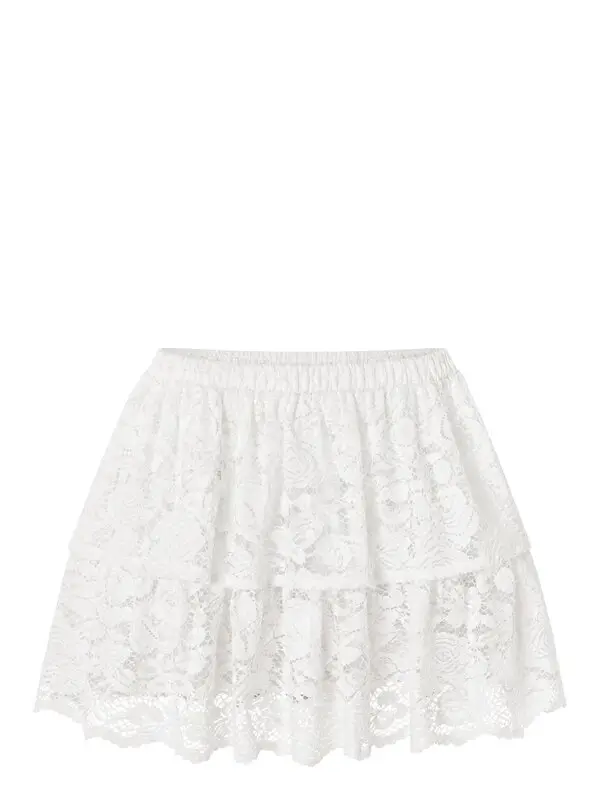 PALM COLLECTIVE Lace Mini Skirt - White